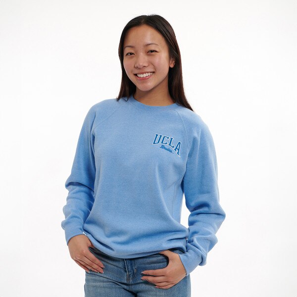 UCLA Block Left Chest Raglan Crewneck Sweatshirt | UCLA Store